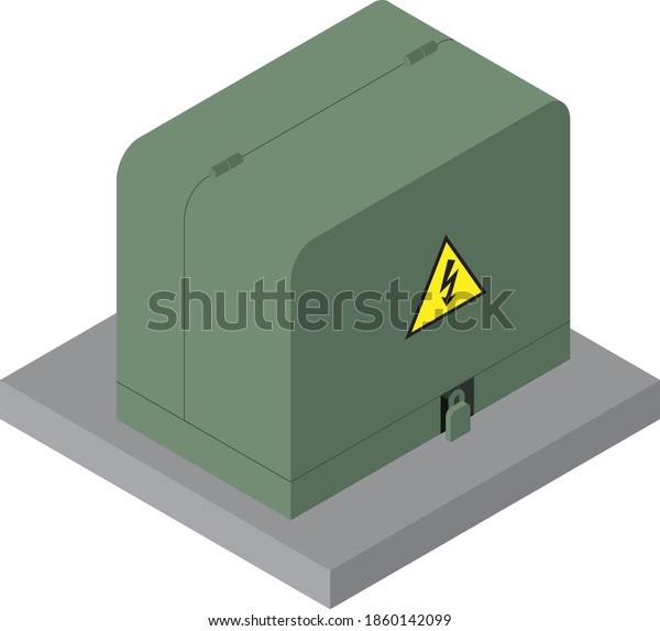 Isometric Green Padmounted Vector Transformer Box Stock Vector (Royalty ...