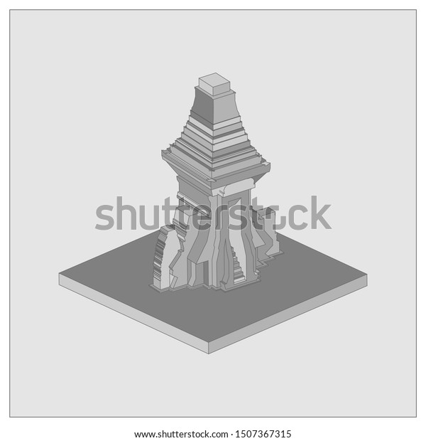 Isometric History Ancient Temples Stock Vector (Royalty Free ...