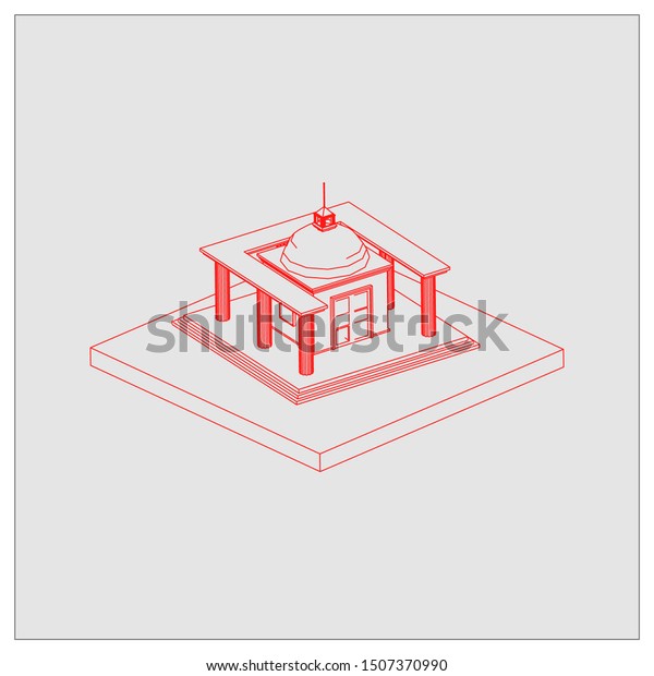 Isometric History Ancient Temples Stock Vector (Royalty Free ...