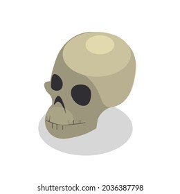 Isometric Human Skull Isolated On White Stock Vector (Royalty Free ...