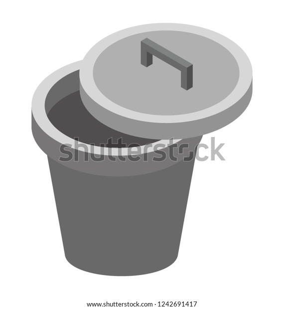 Isometric Icon Dustbin Stock Vector (Royalty Free) 1242691417