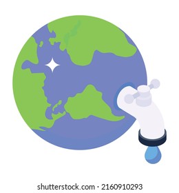 Isometric Icon Global Water Stock Vector (Royalty Free) 2160910293 ...