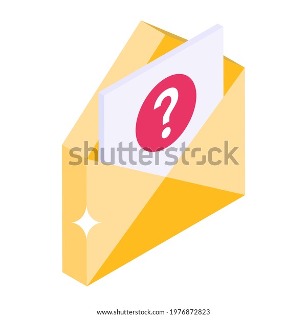 Isometric Icon Inquiry Mail Question Mark Stock Vector (Royalty Free ...