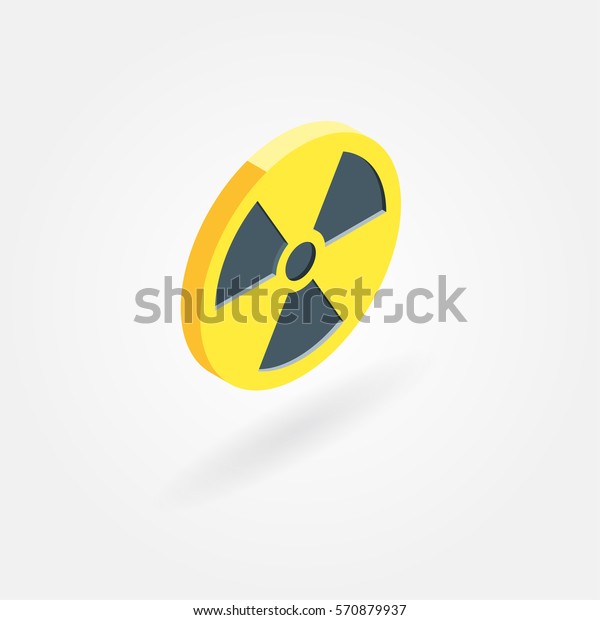 Isometric Icon Radiation Sign Isolated On Stock Vector (Royalty Free ...