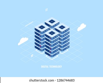 Isometric Icon Server Room Rack Cloud Stock Vector (Royalty Free ...