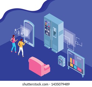 Isometric Icon Set Technology Design Stock Vector (Royalty Free) 1435079489