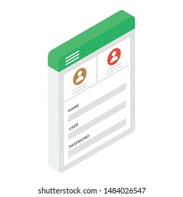 Isometric Icon Website Customer Account Vector Stock Vector (Royalty ...