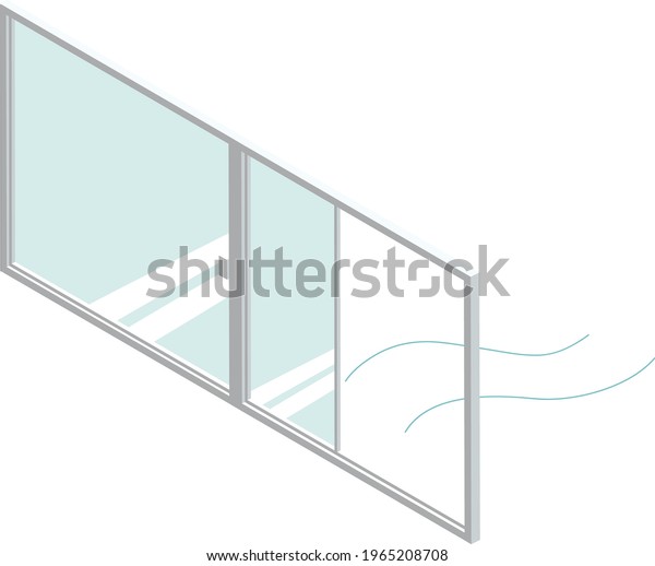 Isometric Illustration Open Windows Ventilate Stock Vector (Royalty ...