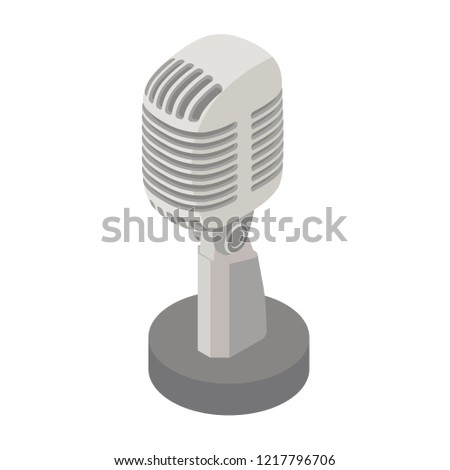 Isometric Image Vintage Microphone Isometric 3 D Stock Vector (Royalty ...