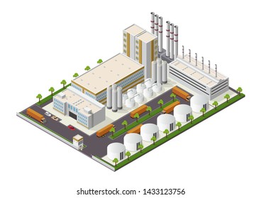 Vector Isometric Factory Buildings Other Industrial Stock Vector ...