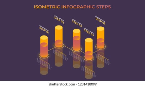 Isometric Infographic Step Stock Vector (Royalty Free) 1281418099 ...