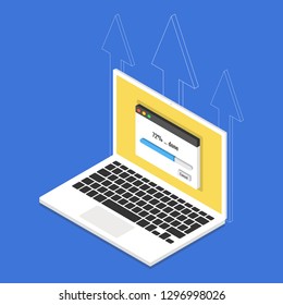 Isometric Laptop File Transfer Vector Illustration Stock Vector (Royalty Free) 1296998026 ...