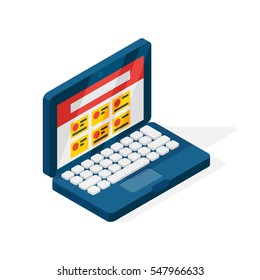 Isometric Laptop Icon Illustration Flat Design Stock Vector (Royalty ...