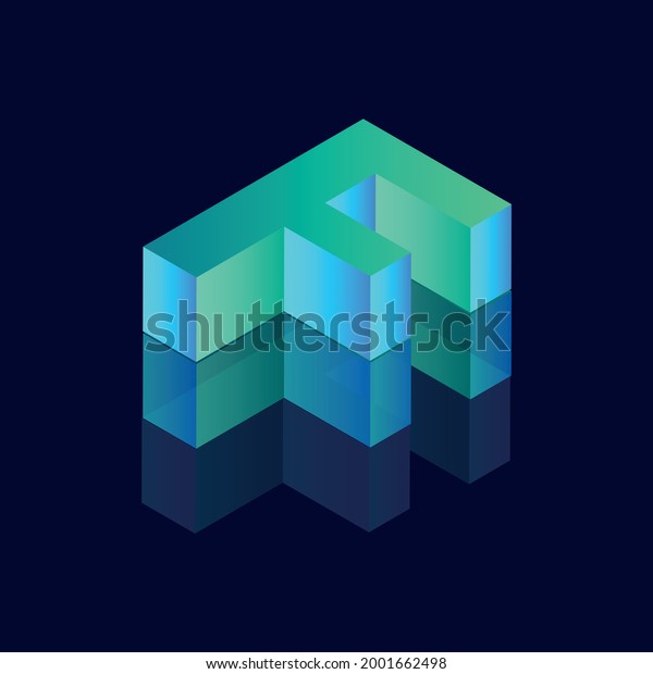 Isometric Letter F Vector Illustration 3d Stock Vector (Royalty Free ...