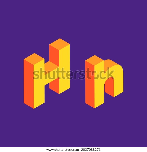 Isometric Letter H Orange Letter Violet Stock Vector (Royalty Free ...
