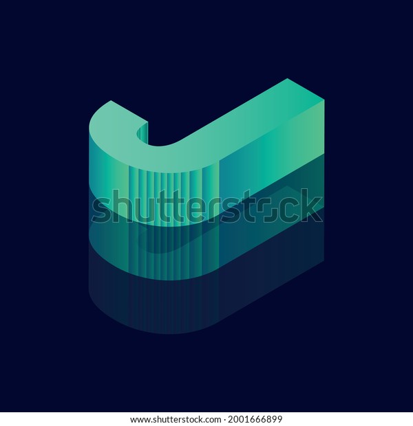 Isometric Letter J Vector Illustration 3d Stock Vector (Royalty Free ...
