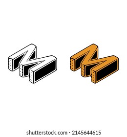 Isometric Letter M Doodle Vector Illustration Stock Vector (Royalty ...