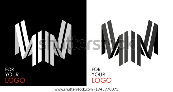 Isometric Letter M Two Perspectives Stripes Stock Vector (Royalty Free ...