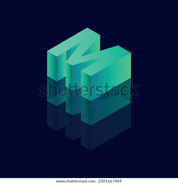 Isometric Letter M Vector Illustration 3d Stock Vector (Royalty Free ...