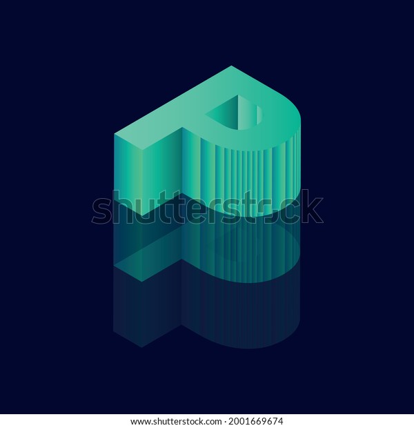 Isometric Letter P Vector Illustration 3d Stock Vector (Royalty Free ...