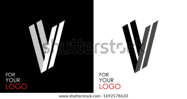 Isometric Letter V Stripes Lines Template Stock Vector (Royalty Free ...