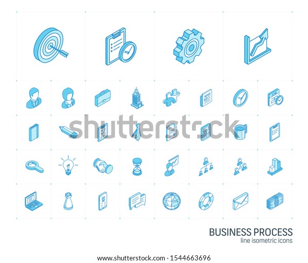 Isometric Line Icon Set 3d Vector Stock Vector (Royalty Free ...