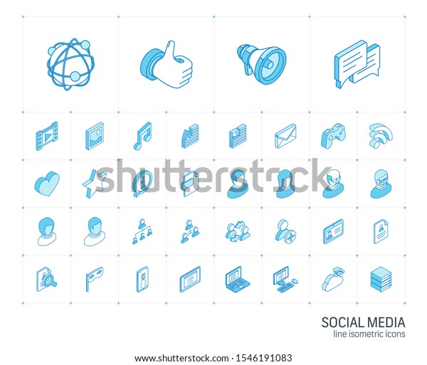 Isometric Line Icon Set 3d Vector Stock Vector (Royalty Free ...
