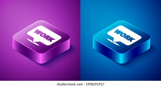 Isometric Location Text Work Icon Isolated Stock Vector (Royalty Free ...