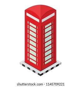 Isometric London Telephone Box Vector Icon Stock Vector (Royalty Free ...