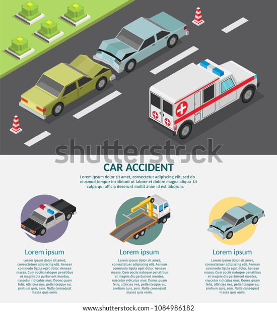 Isometric Low Poly Accident Crosswalk Bump 스톡 벡터(로열티 프리) 1084986182 ...