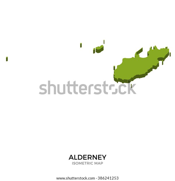 Isometric Map Alderney Detailed Vector Illustration Stock Vector ...