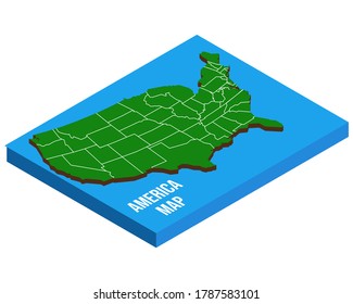 Isometric Map America Isolated 3d Isometric Stock Vector (Royalty Free ...