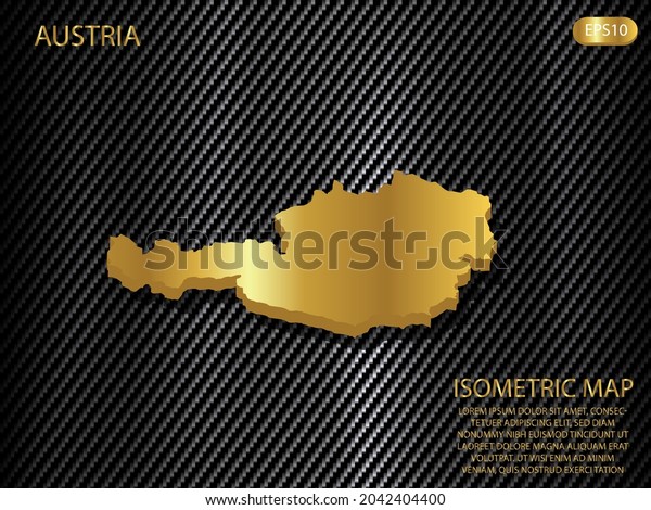 Isometric Map Gold Austria On Carbon Stock Vector (Royalty Free ...