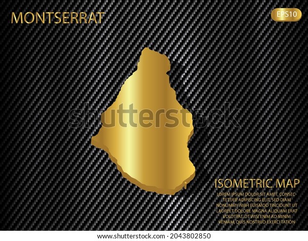 Isometric Map Gold Montserrat On Carbon Stock Vector (Royalty Free ...
