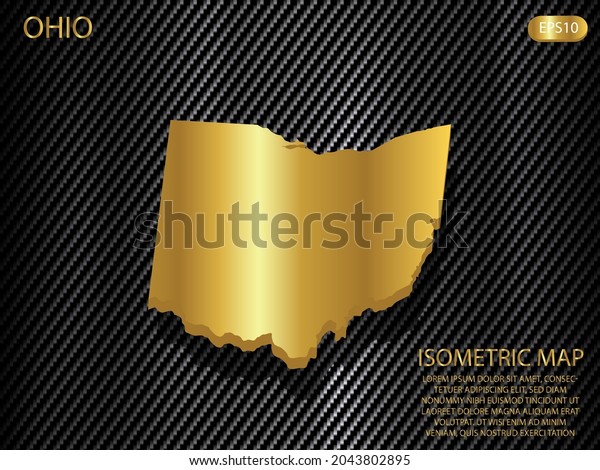 Isometric Map Gold Ohio On Carbon Stock Vector (Royalty Free ...