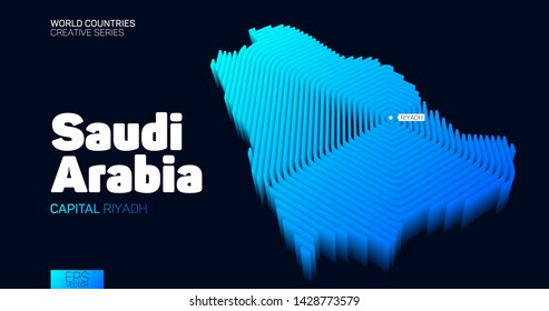 Isometric Map Saudi Arabia Neon Hexagon: vector de stock (libre de ...