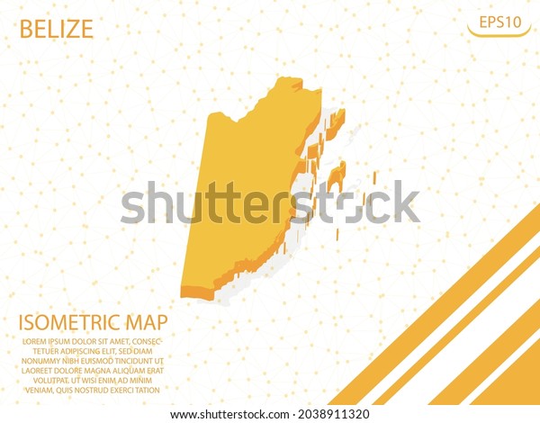 Isometric Map Yellow Belize Modern Graphics Stock Vector (Royalty Free ...