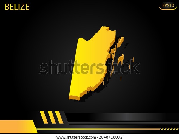 Isometric Map Yellow Belize On Background Stock Vector (Royalty Free ...