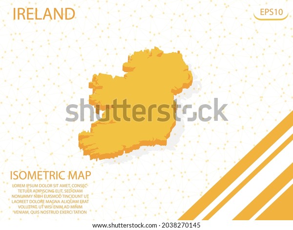 Isometric Map Yellow Ireland Modern Graphics Stock Vector (Royalty Free ...