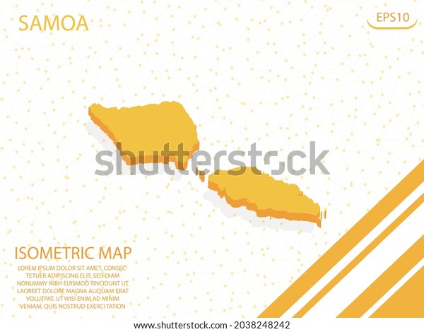 Isometric Map Yellow Samoa Modern Graphics Stock Vector (Royalty Free ...