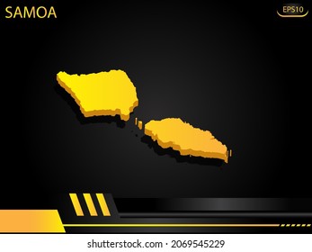 Isometric Map Yellow Samoa On Background Stock Vector (Royalty Free ...