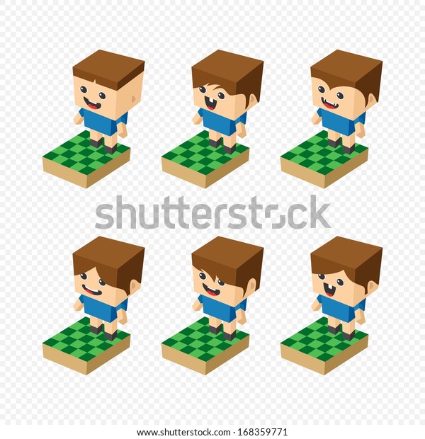 Isometric Men Avatar Illustration Set Stock Vector (Royalty Free ...