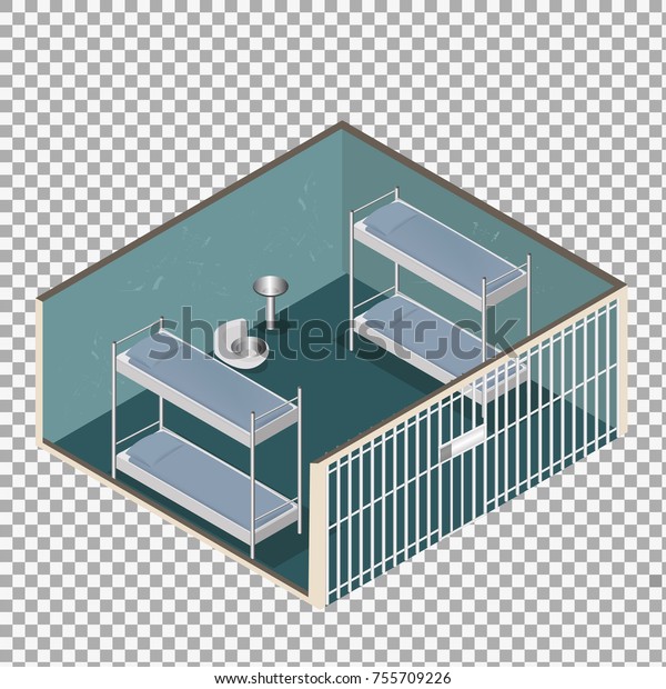 Isometric Model Modern Prison On Transparent 스톡 벡터(로열티 프리) 755709226 ...