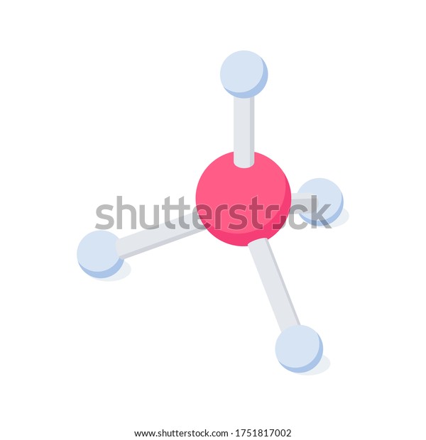 Isometric Molecule Model Chemical Education Laboratory Stock Vector ...