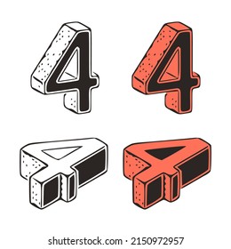 3,393 Number 4 Doodle Images, Stock Photos & Vectors | Shutterstock