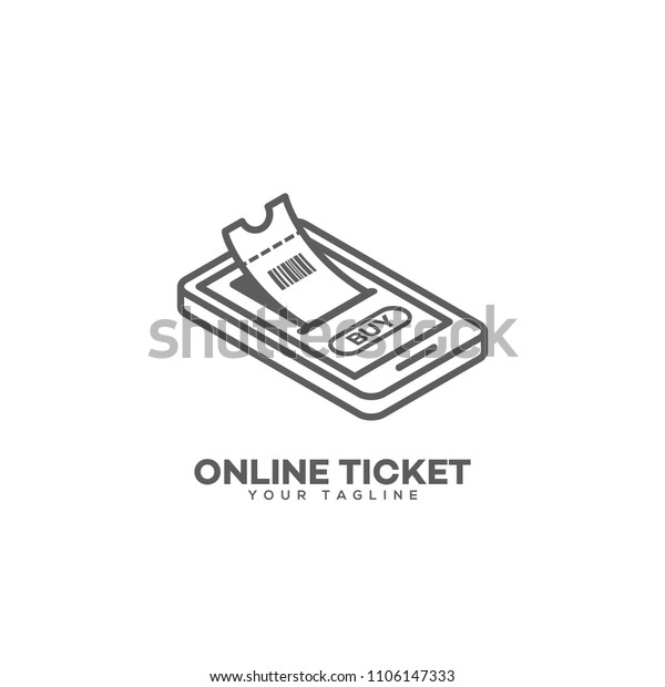 Isometric Online Ticket Logo Design Template Stock Vector (Royalty Free ...