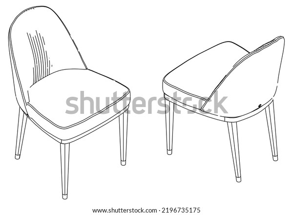 Isometric Outline Chairs Set Simple Outline Stock Vector (Royalty Free ...
