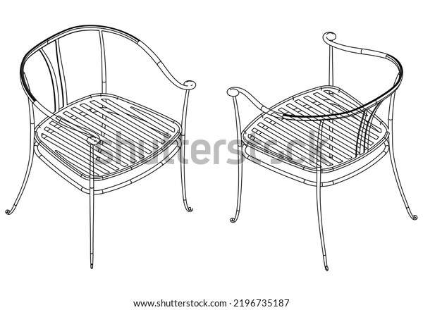 Isometric Outline Chairs Set Simple Outline Stock Vector (Royalty Free ...
