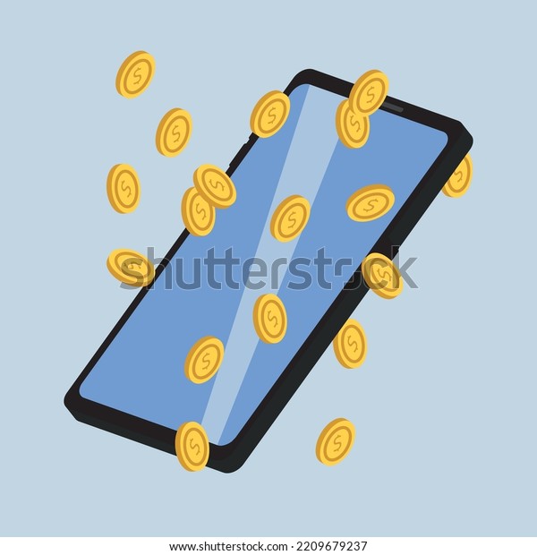 Isometric Phone 3d Smartphone Smartphone Falling Stock Vector (Royalty ...