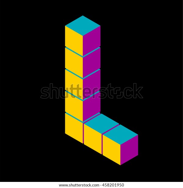 Isometric Pixel Letter L 3d Letter Stock Vector (Royalty Free ...